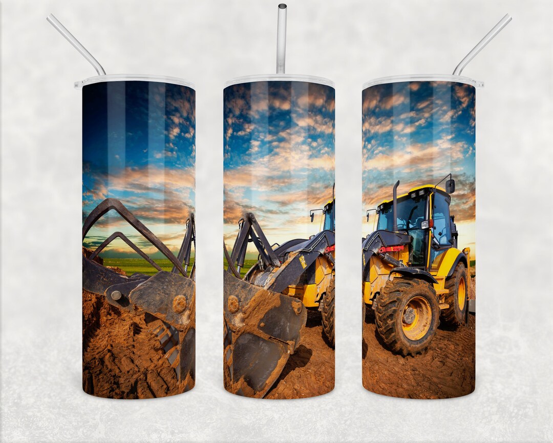 Excavator Tumbler Wrap Png 20oz Skinny Tumbler Sublimation Design ...