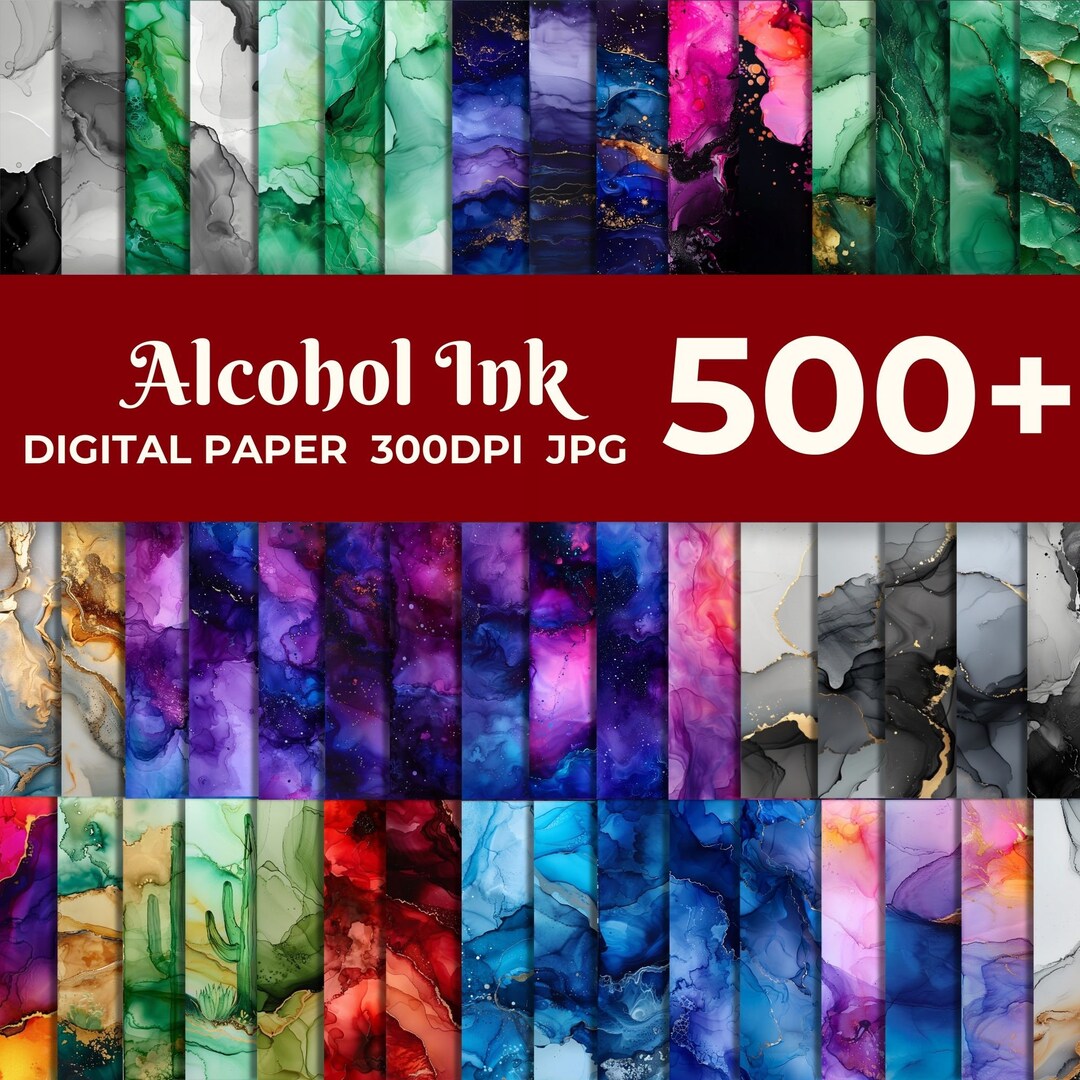 500+ Alcohol Ink Digital Paper Watercolor Printable Bundle Digital ...