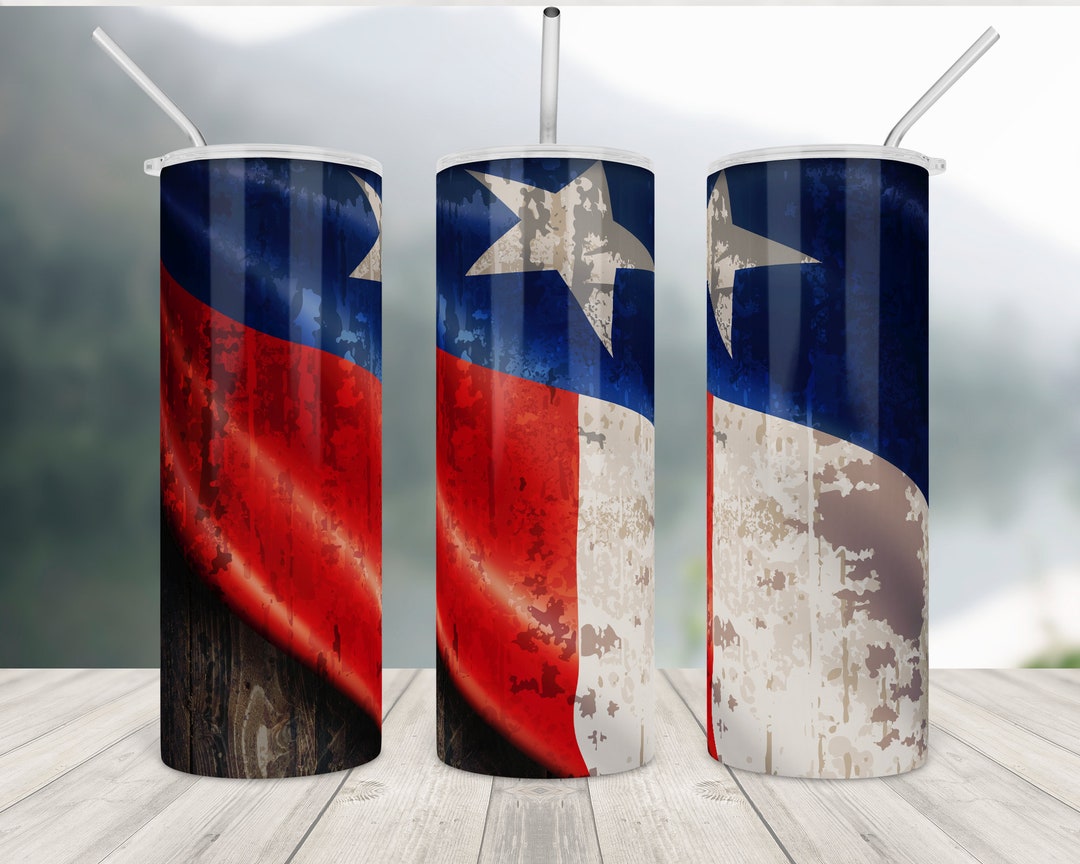 Texas Flag Tumbler Png Design Grunge Texas Flag Sublimation Wrap 20oz ...