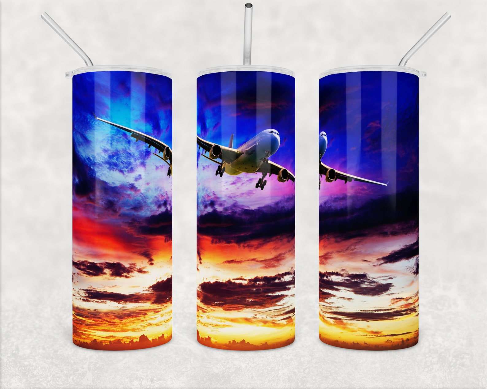 Airplane Tumbler Wrap Png Sublimation Design 20oz Skinny Tumbler Plane ...