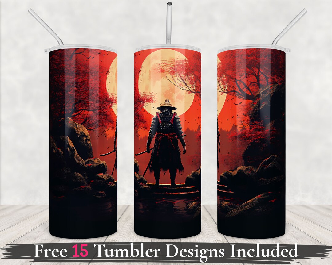 Samurai Tumbler Wrap Png Sublimation Japanese Warrior 20oz - Etsy