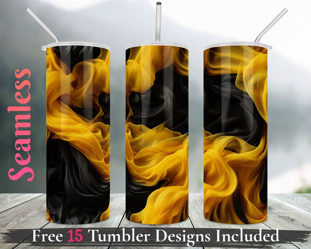 Yellow Smoke Tumbler Wrap png 20oz Skinny Tumbler Sublimation nahtlose ...