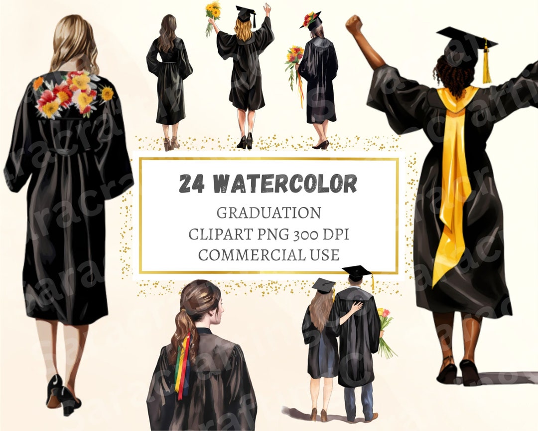 24 Graduation Watercolor Clipart Png Sublimation Class of 23 ...