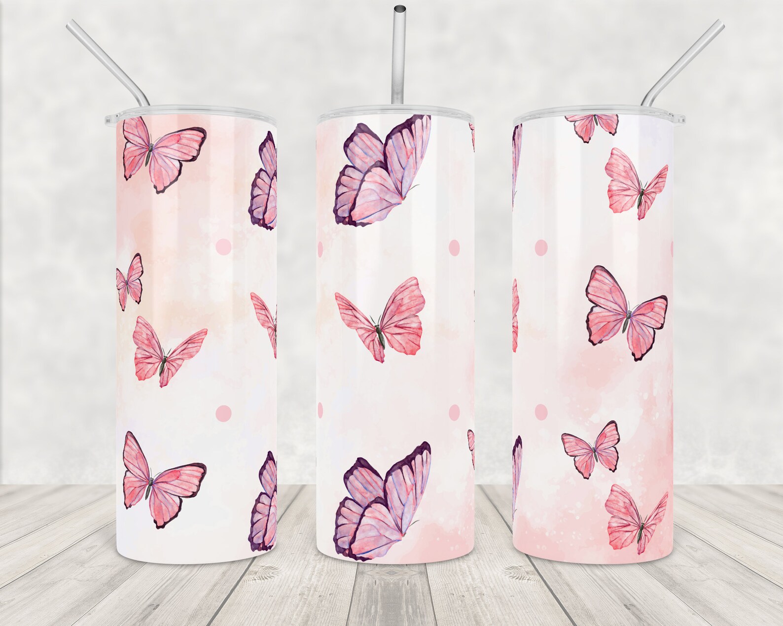 Butterfly Tumbler Wrap Sublimation Png Butterfly Glitter Etsy