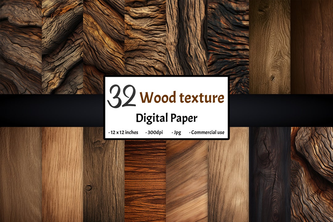 Wood Texture Bundle Digital Paper Printable Scrapbook Background 12 ...