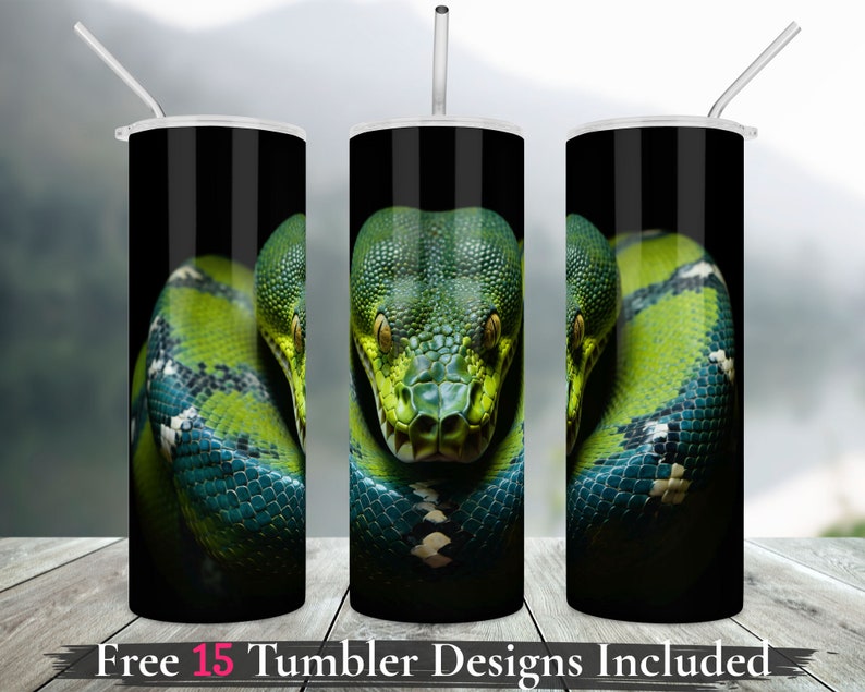 Snake Tumbler Wrap Png Sublimation Reptile Snake Design - Etsy
