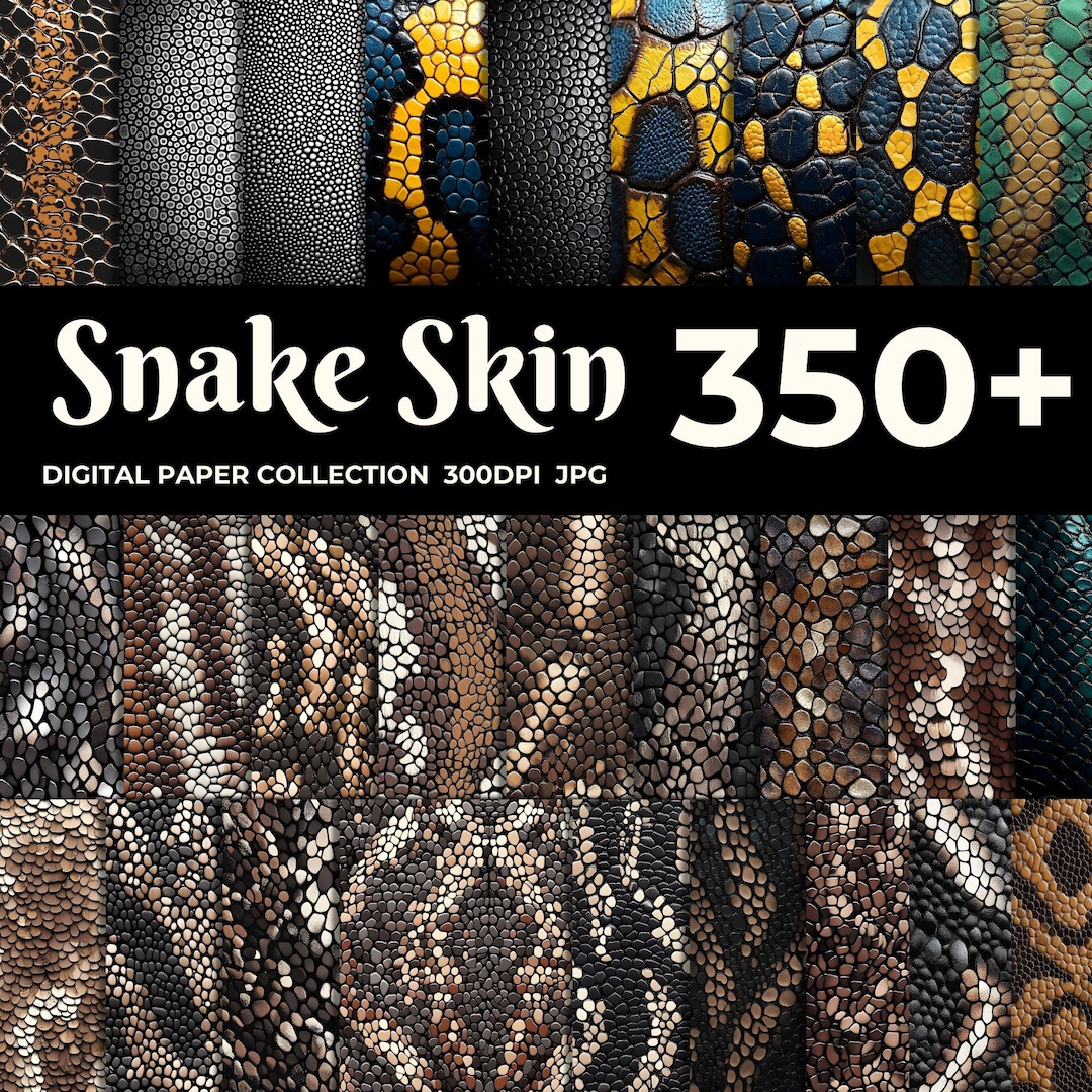 350 Snake Skin Textures Realistic Brown & Black Reptile Scale Backgrounds for Sublimation ...