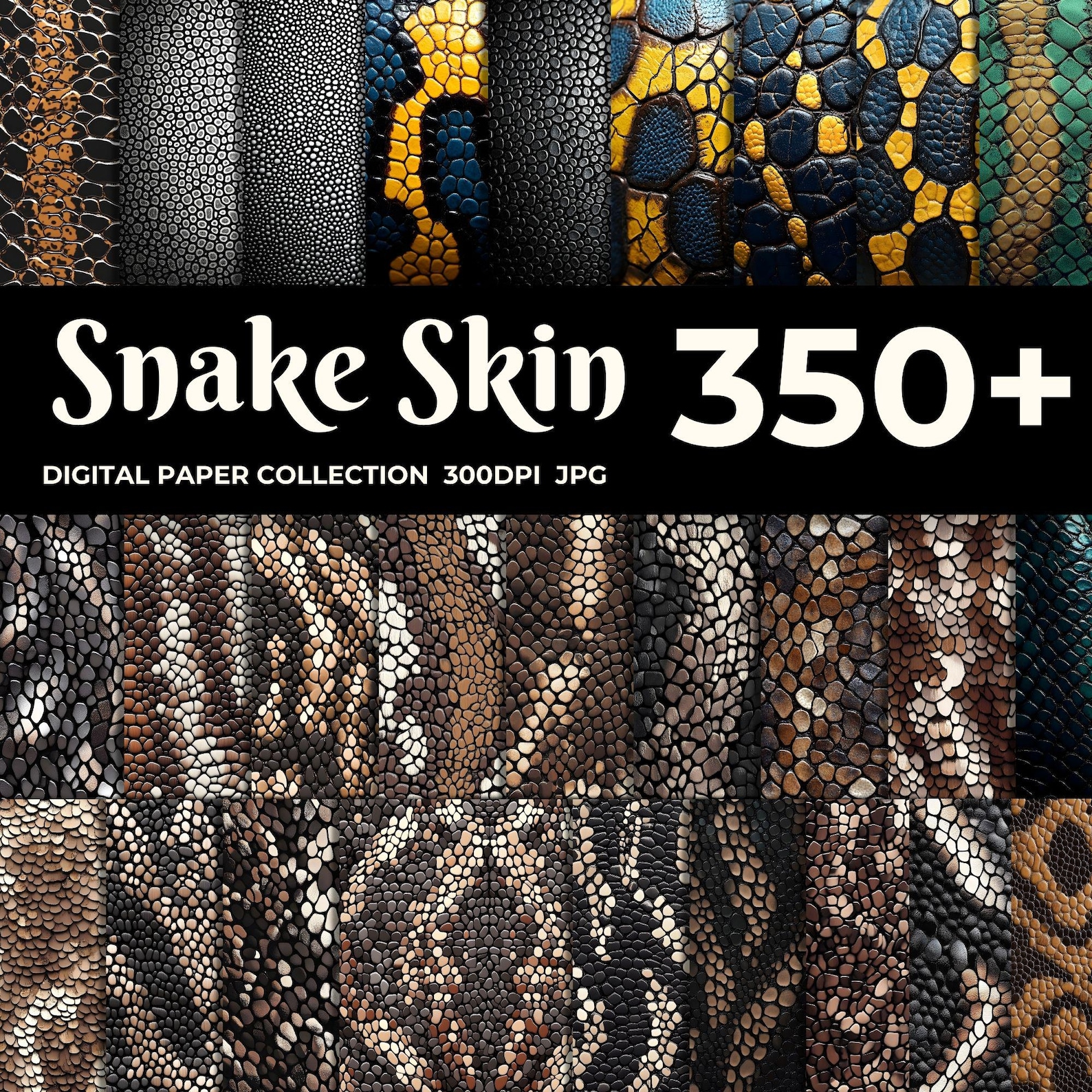 350 Snake Skin Textures Realistic Brown & Black Reptile Scale ...