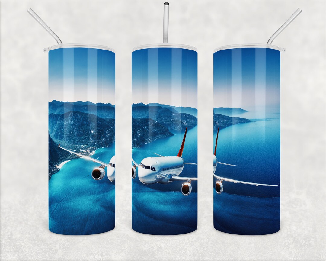 Airplane Tumbler Wrap Png Sublimation Design 20oz Skinny Tumbler Plane ...