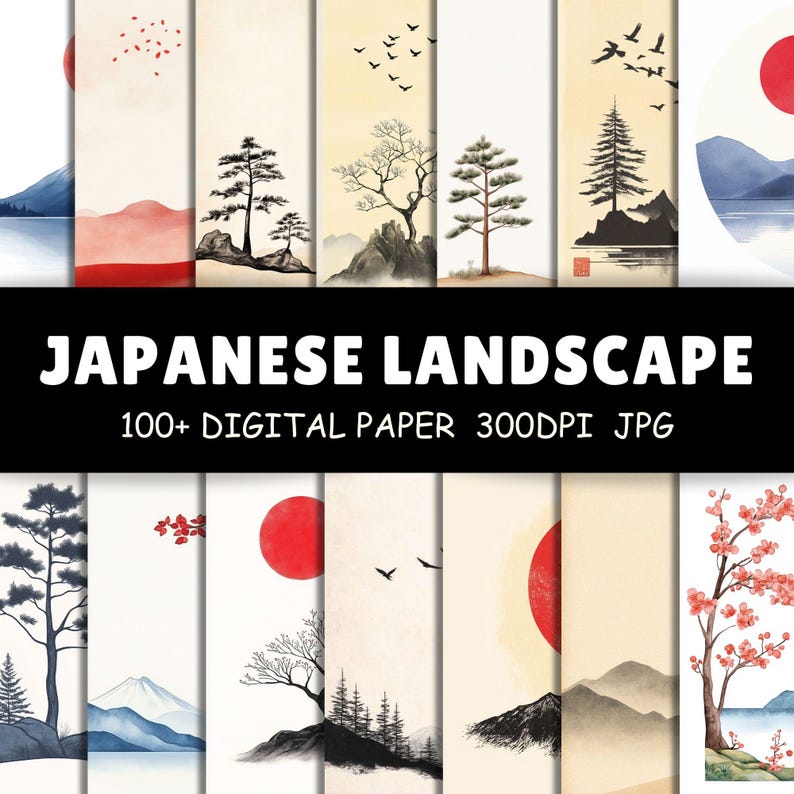 100+ Zen Ink Art Prints - Minimalist Japanese Landscape Wall Decor ...