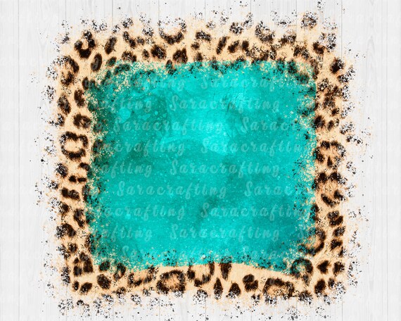 Distressed Turquoise Leopard Background Png Rectangle - Etsy