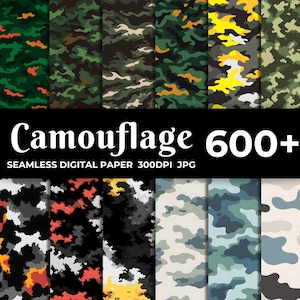 600+ Camouflage Digital Paper Pack, Army, Jungle & Urban Camo Patterns ...