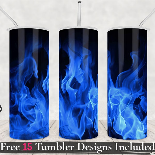 Blue Flame Tumbler Wrap - Etsy