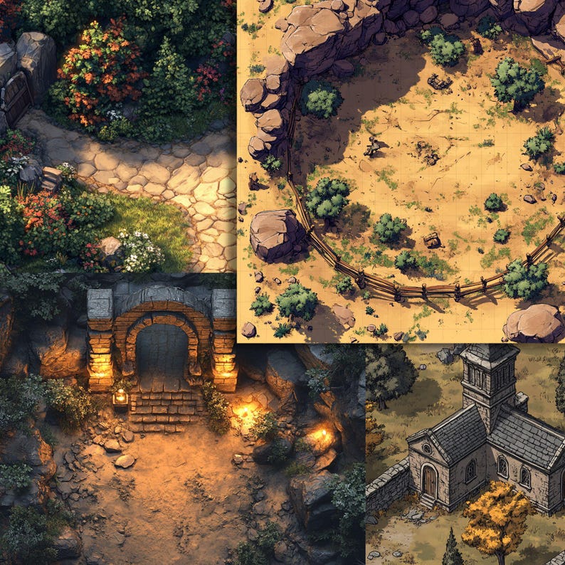 700+ Fantasy Battlemap Digital Paper Bundle | Dnd RPG Terrain Maps ...