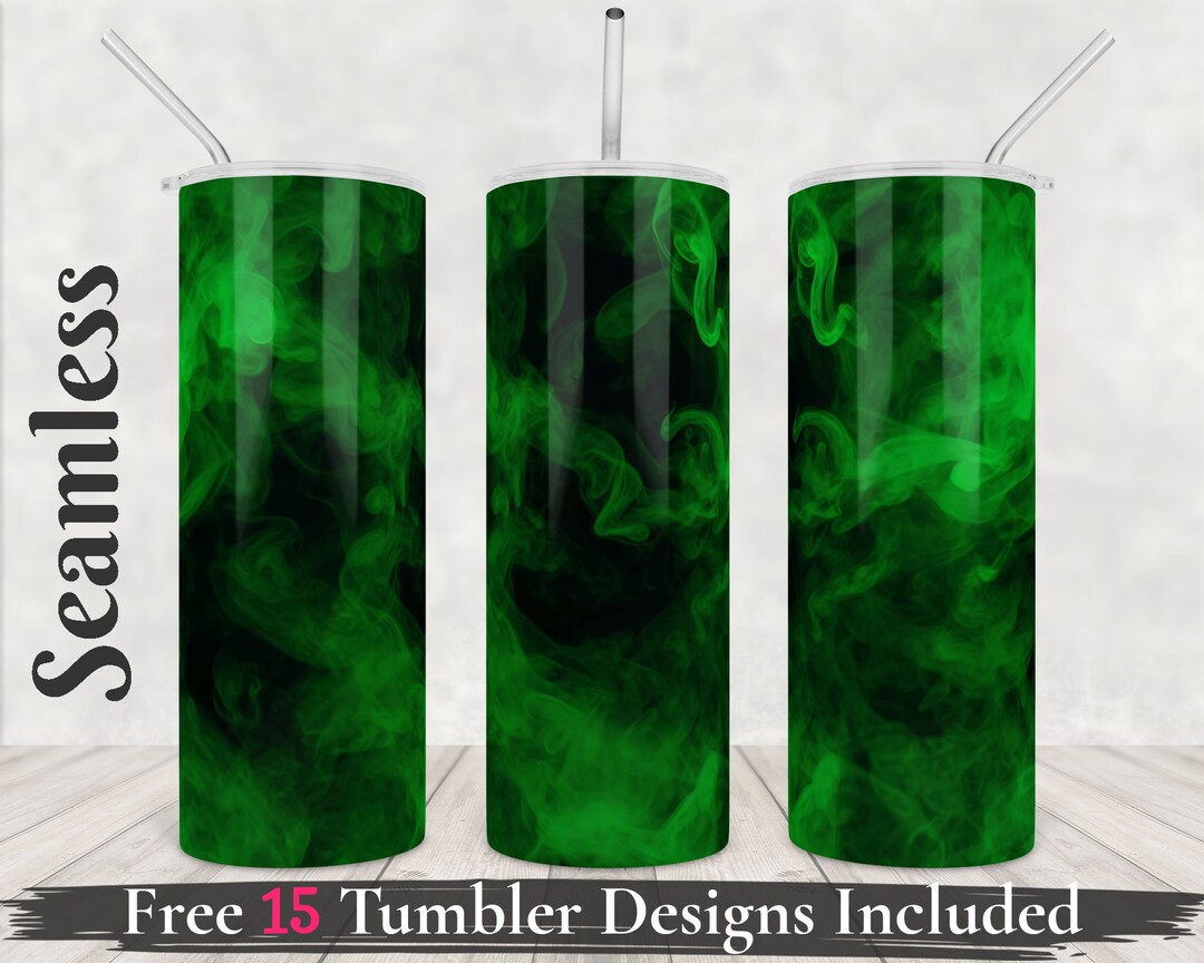 Seamless Green Smoke Tumbler Png 20oz Skinny Tumbler Wrap Sublimation ...