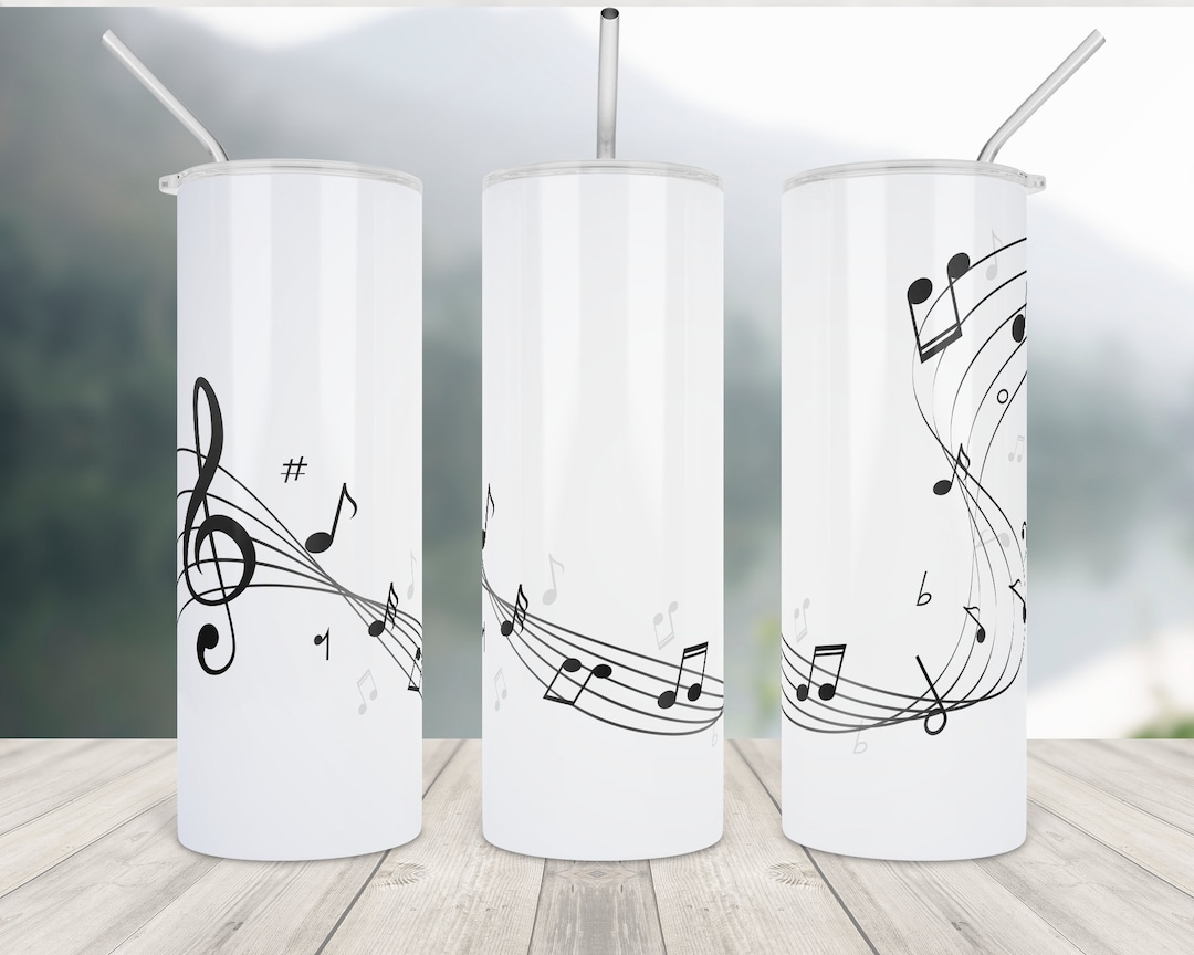 Music Notes Tumbler Png Sublimation Design Wrap Song Piano 20oz Skinny ...