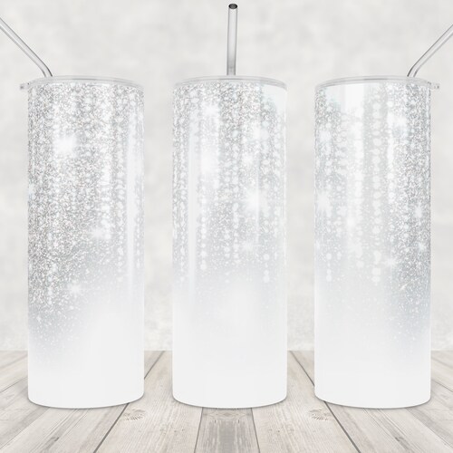 Silver Glitter Marble Sublimation Design Tumbler 20oz Skinny - Etsy