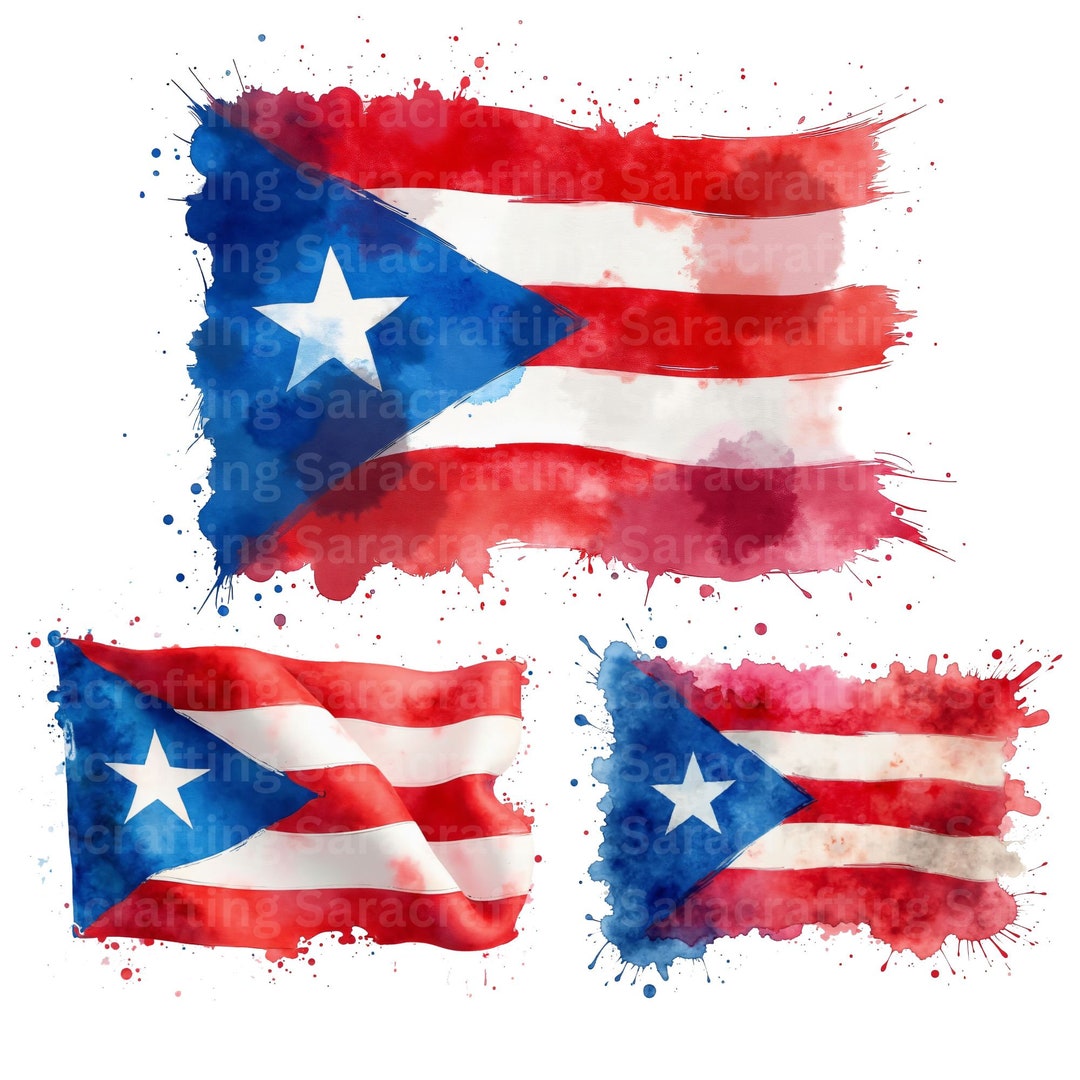 Distress Puerto Rico Flag Bundle Sublimation Design Download Png ...