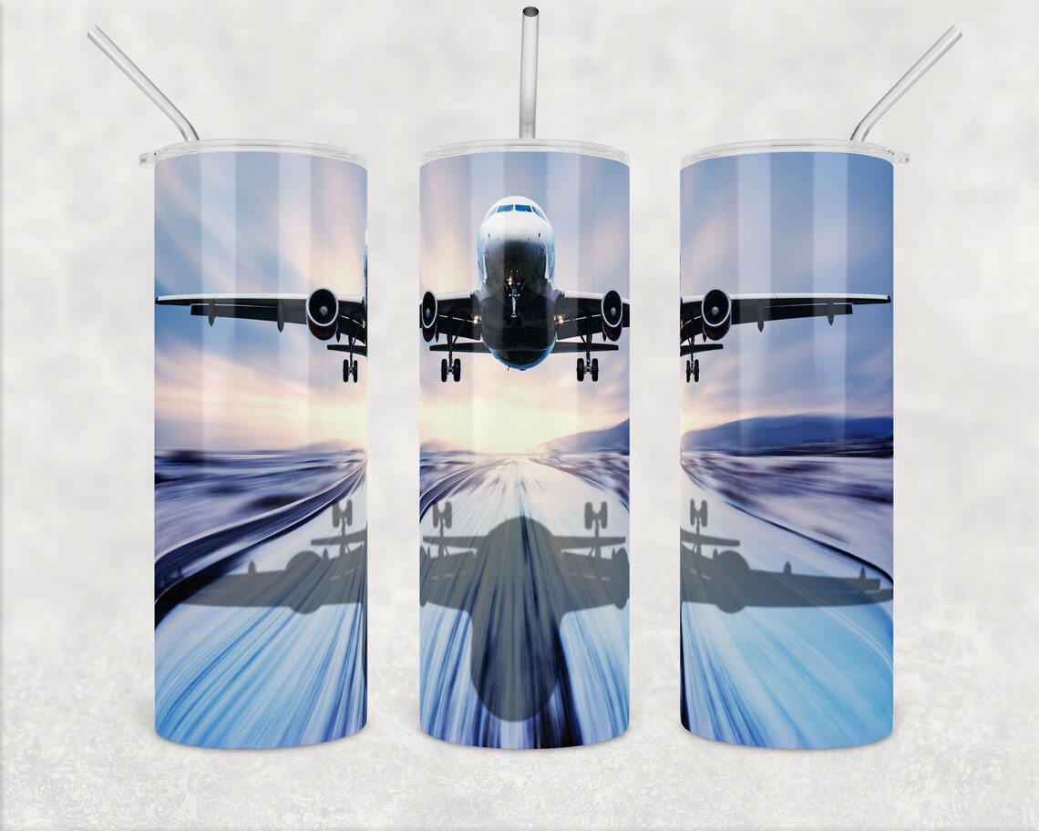 Airplane Tumbler Wrap Png Sublimation Design 20oz Skinny Tumbler Plane ...