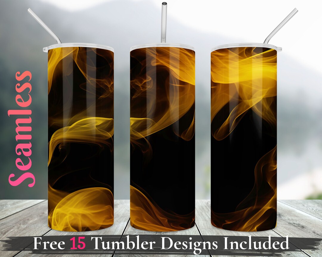 Yellow Smoke Tumbler Wrap Png 20oz Skinny Tumbler Sublimation Seamless ...
