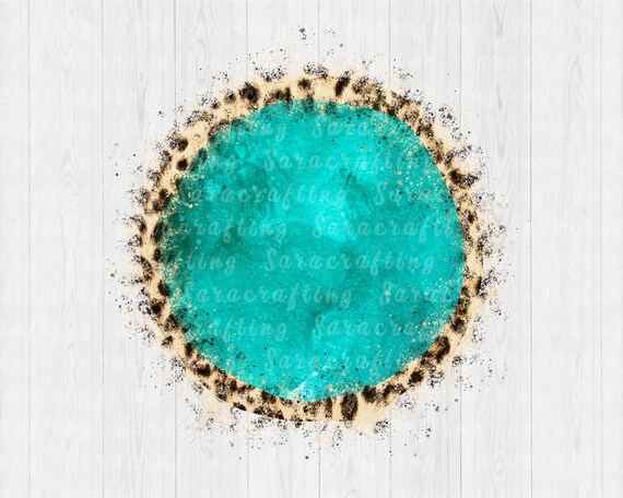 Distressed Turquoise Leopard Background Png Round Sublimation - Etsy