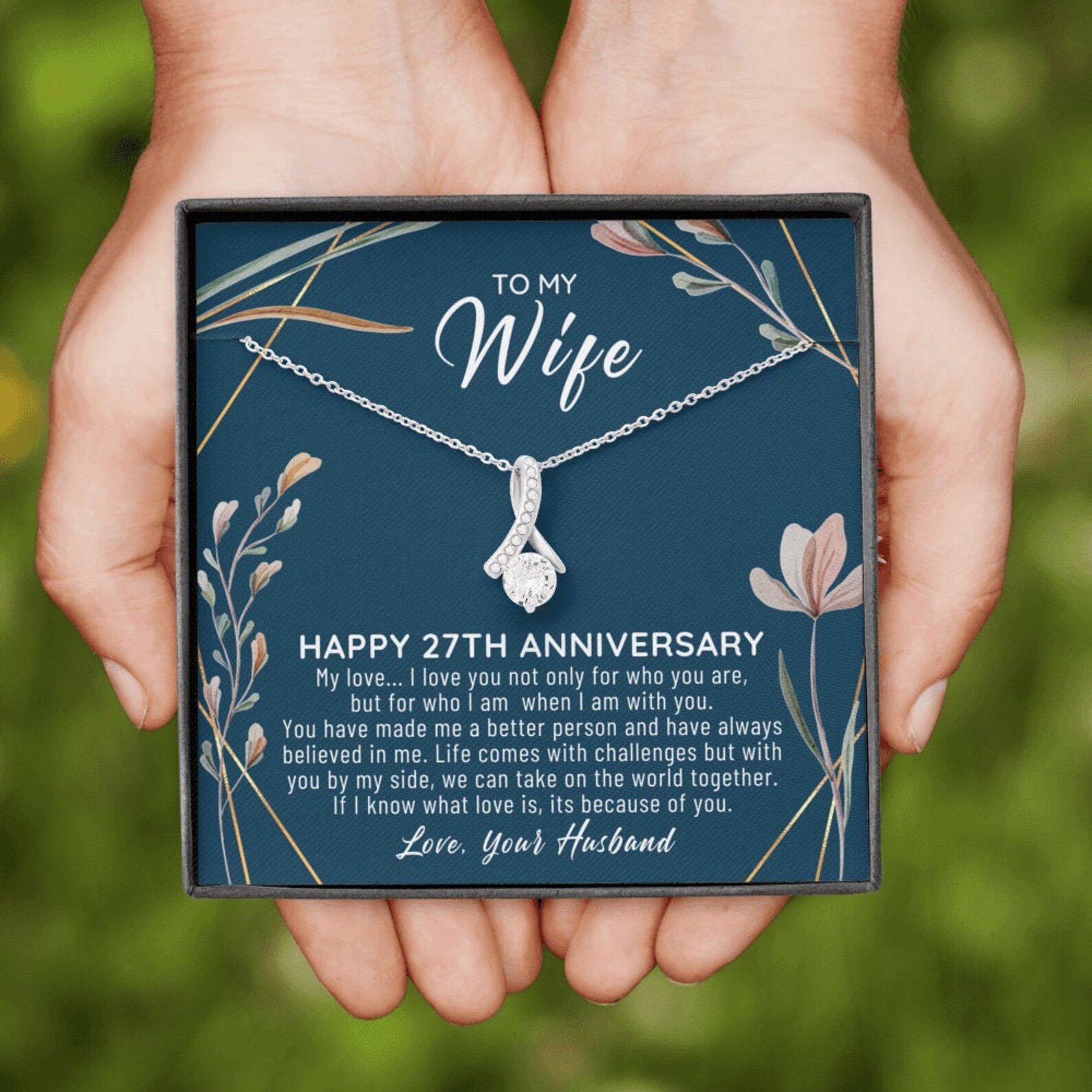 27th Anniversary Gift For Wife 27th Anniversary Gifts 27 Etsy