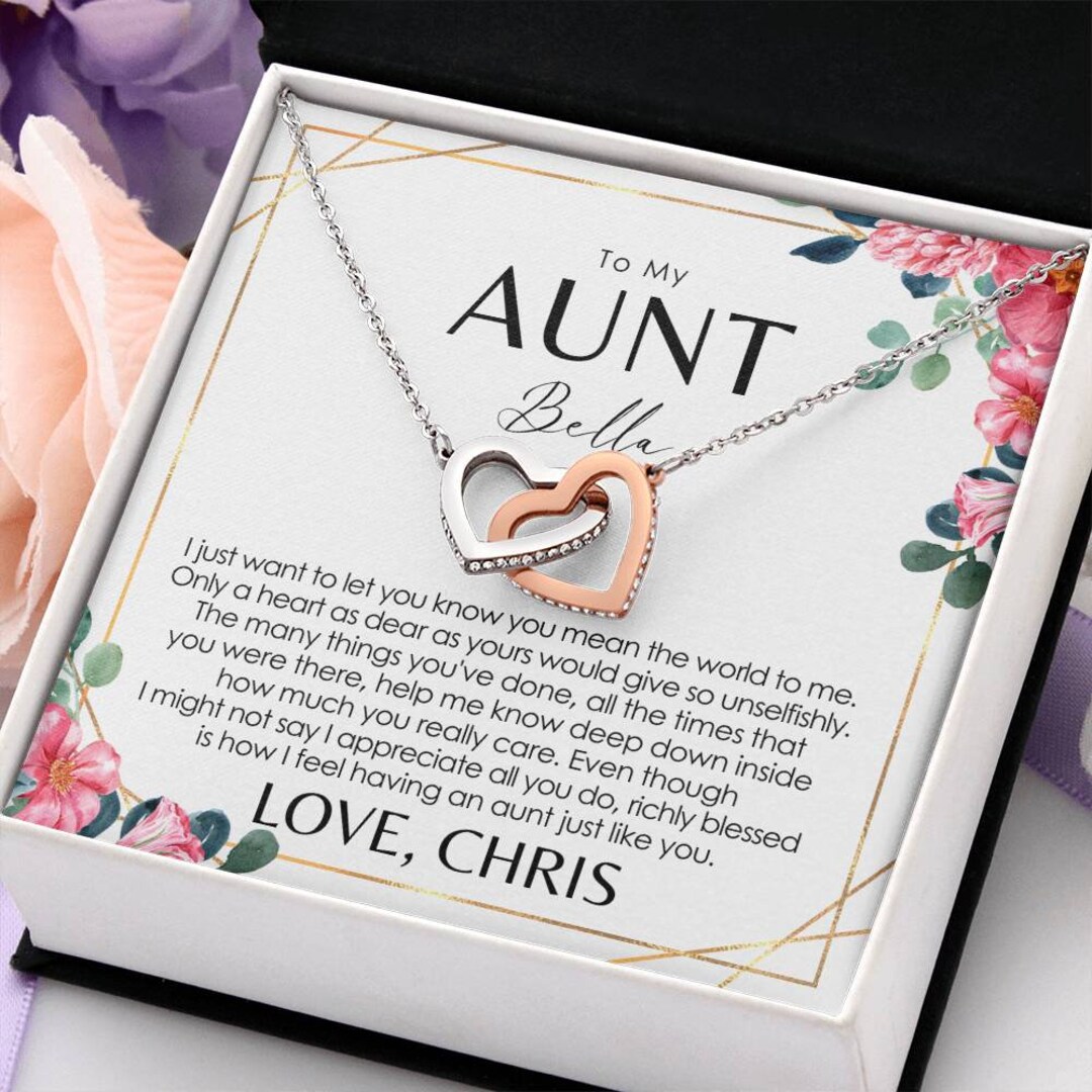 Aunt Necklace Personalized Message Card to My Auntie Gift - Etsy Canada