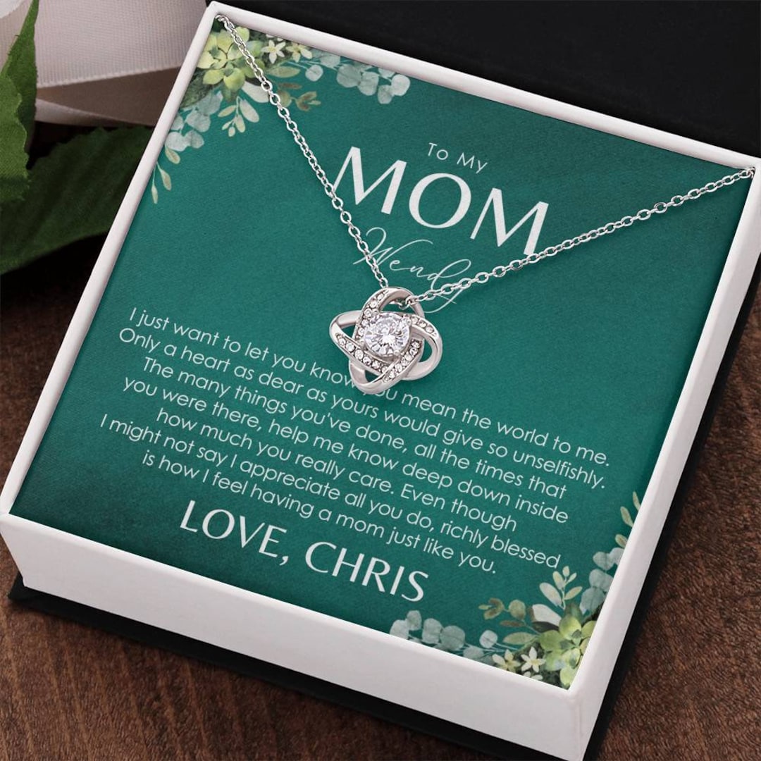 Mom Necklace Personalized Message Card Mama, Mum, Mommy Gift Ideas for ...