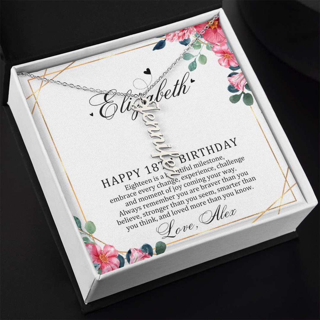 Custom 18th Birthday Card name, Message, Sign at Bottom Eighteen Bday ...