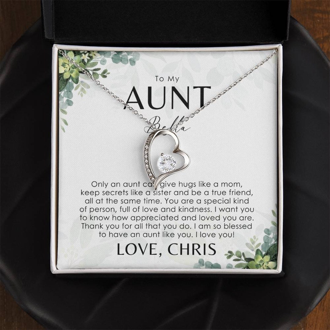 Aunt Necklace Personalized Message Card to My Auntie Gift Ideas for ...