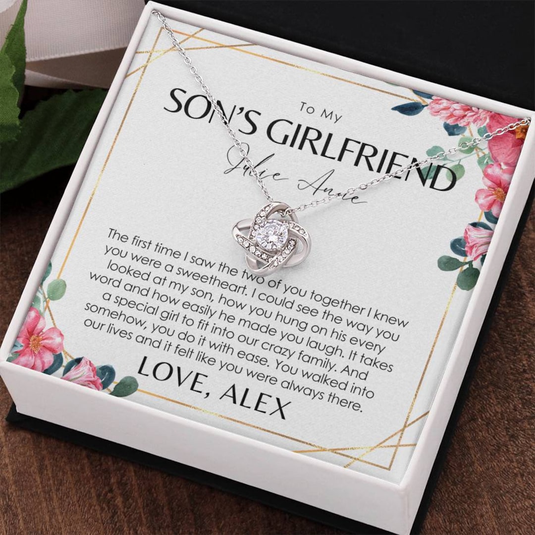 Son's Girlfriend Necklace Personalized Message Card to My Son's GF Gift ...