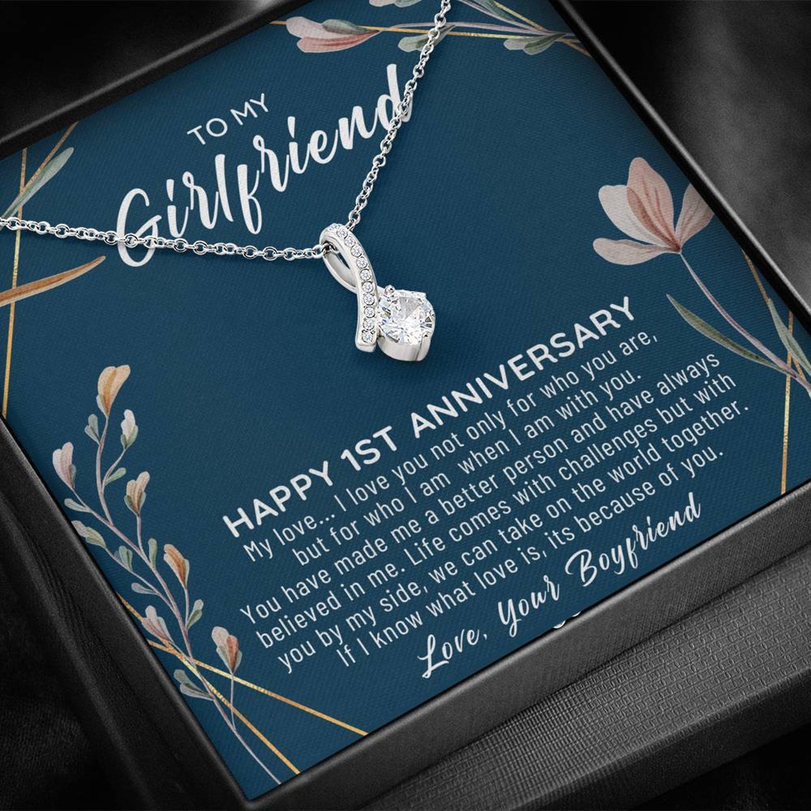 1 Year Anniversary Gift For Girlfriend Personalized Etsy