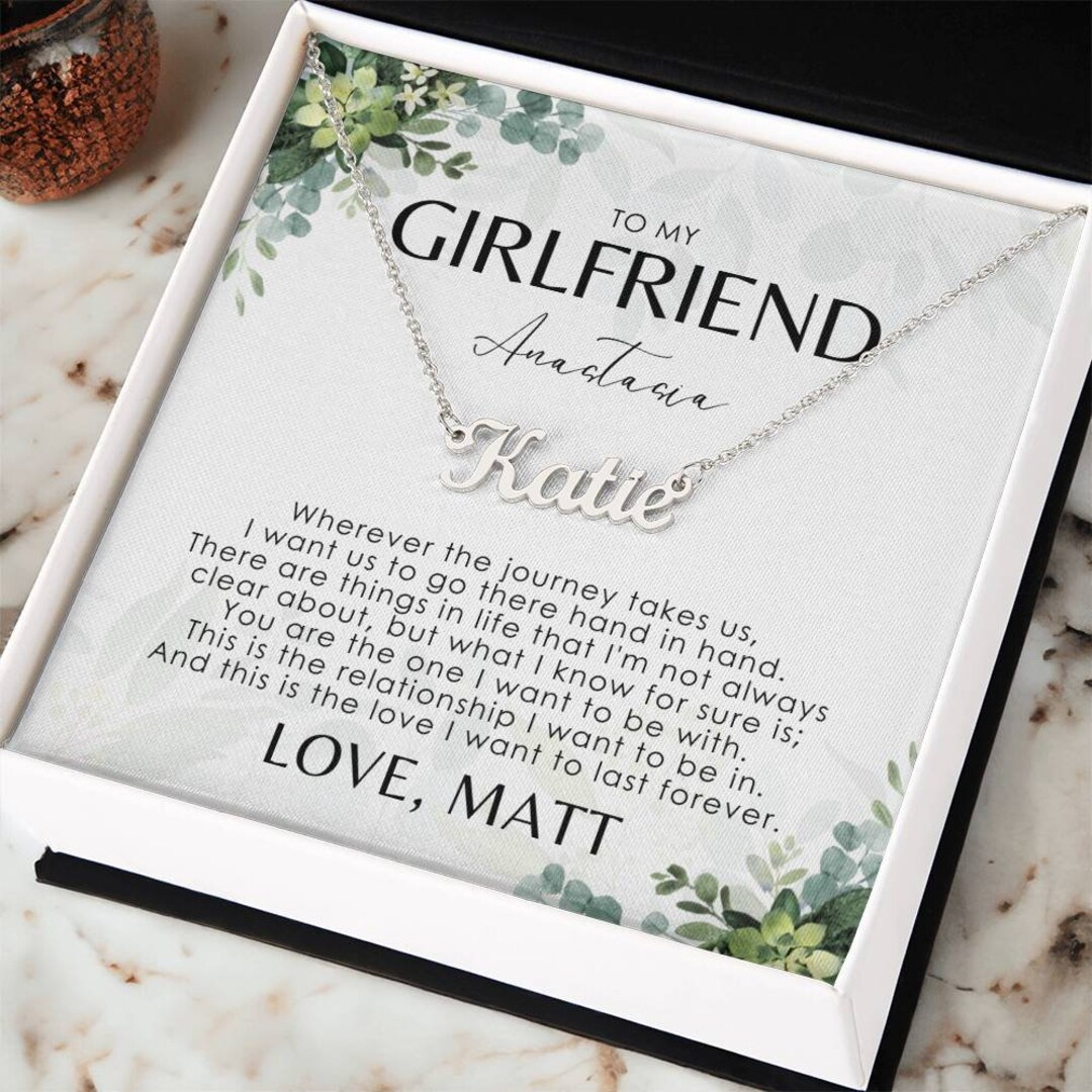 Girlfriend Necklace Personalized Message Card for Her to My Girl GF ...
