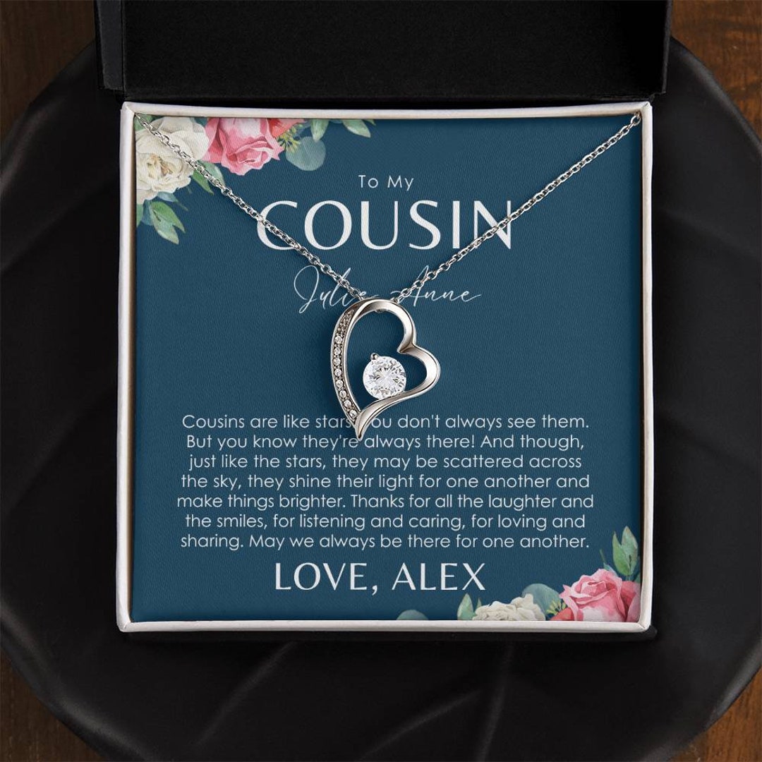 Cousin Necklace Personalized Message Card to My Cousin Gift Ideas for ...