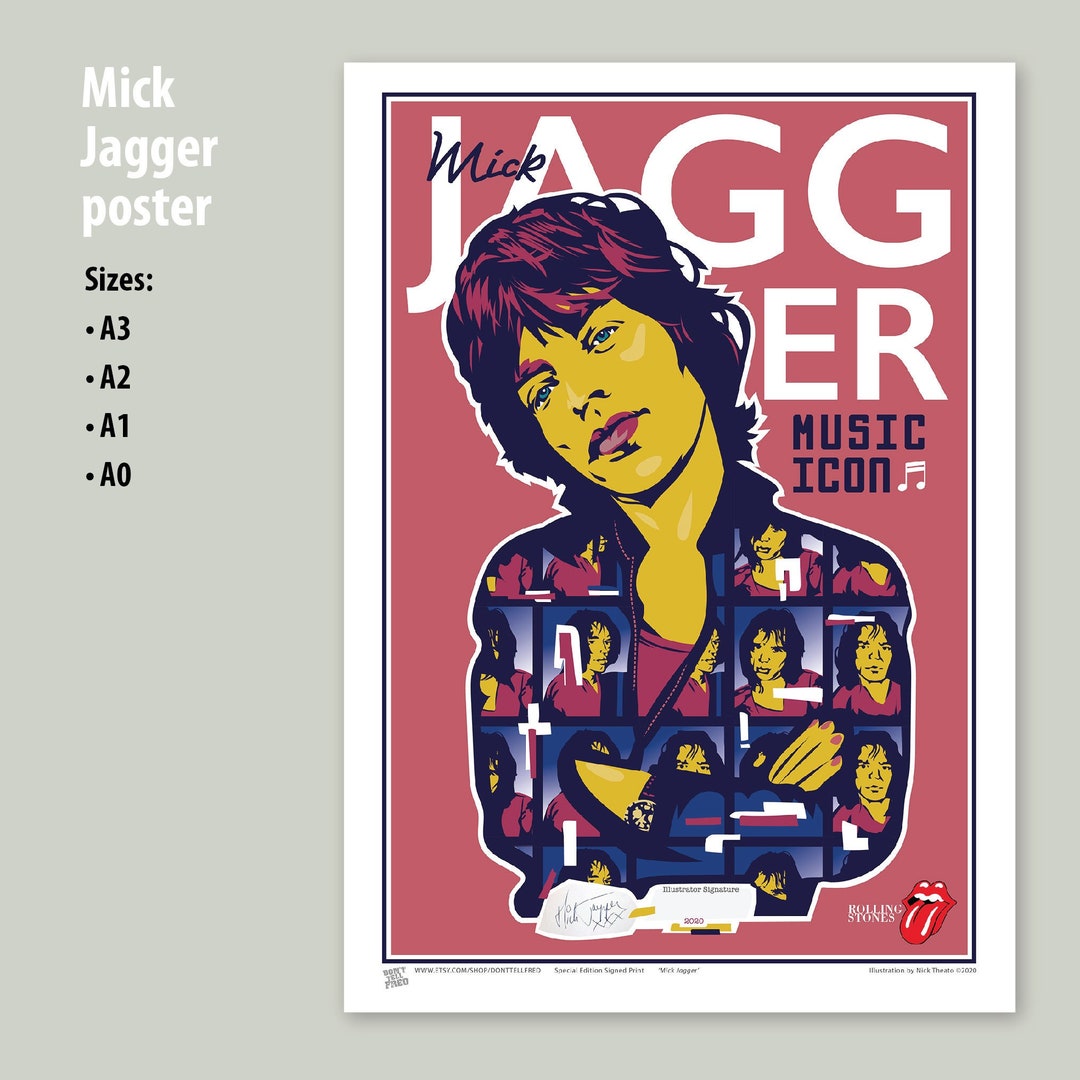 MICK JAGGER Poster, A3, A2, A1, A0, , Mick Jagger, Jagger Poster ...