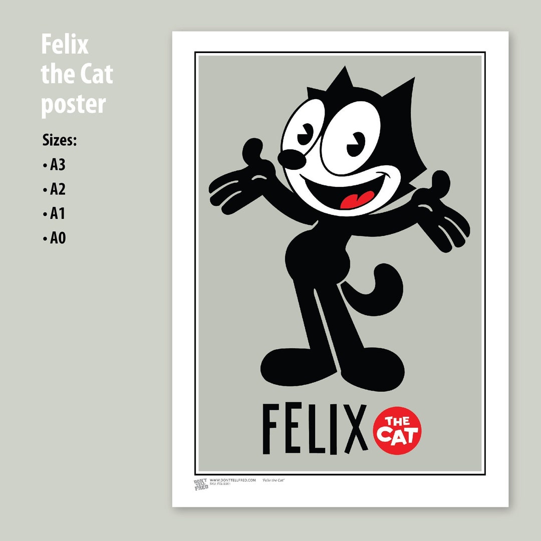 FELIX THE CAT Poster, A3, A2, A1, A0, Felix, Retro Cartoon, Vintage ...