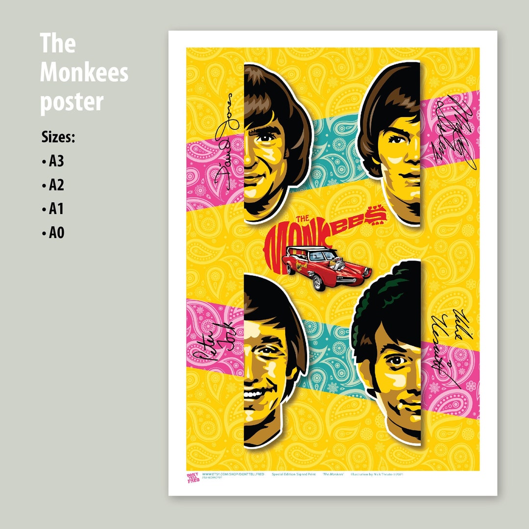 THE MONKEES Poster, A3, A2, A1, A0, Monkees, Monkees Poster, the ...