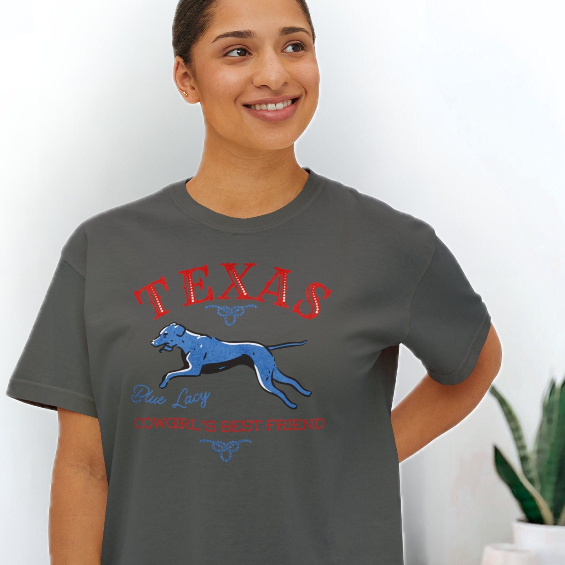 Texas Blue Lacy Boxy Tee, Texas State Dog Shirt, Comfort Colors Boxy ...