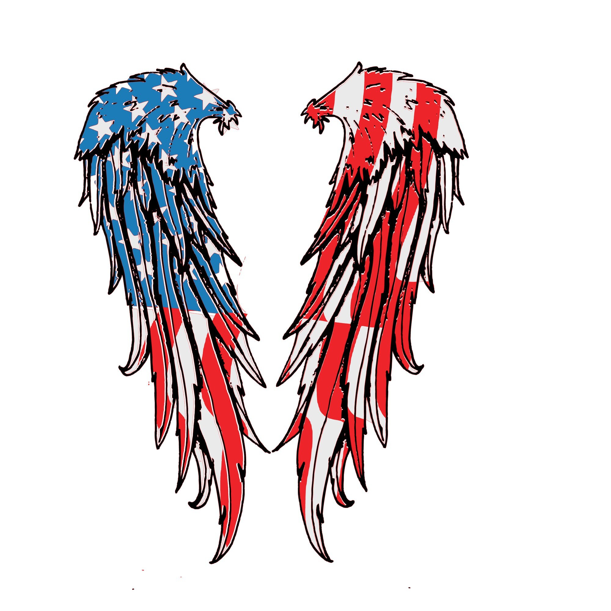 Flag Angel Wings SVG file Download for Cricut Silhouette PNG | Etsy