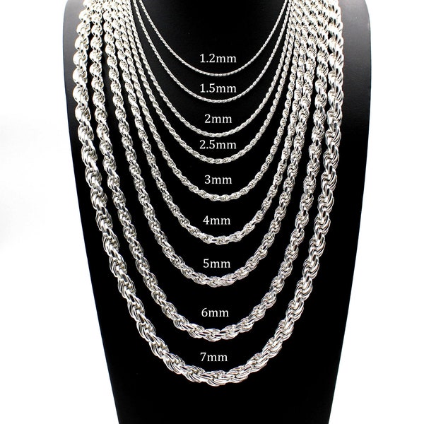 30 925 Silver Rope Necklace - Etsy