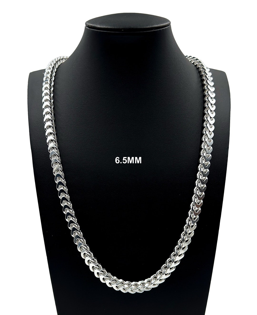 6.5MM Real 925 SOLID Sterling Silver FRANCO LINK Chain Necklace 7"-30 ...