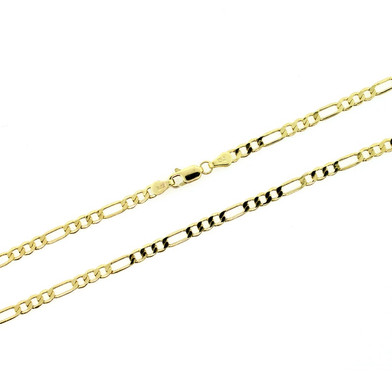 10K Solid Yellow Gold 2mm Figaro Link Chain Pendant Necklace 16"- 24 ...