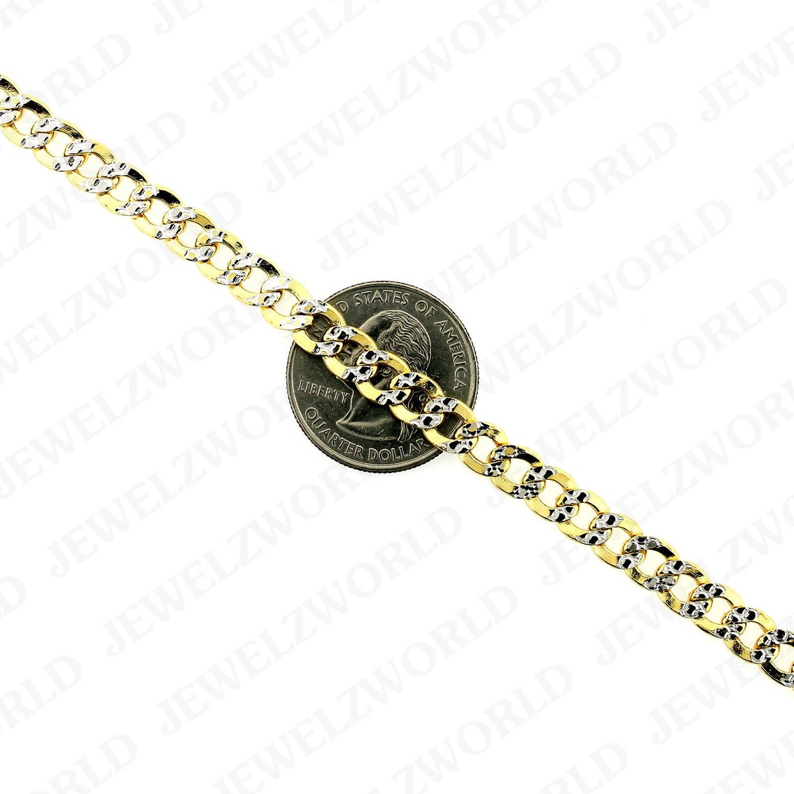 10K Solid Yellow Gold Diamond Cut Cuban Link Chain Necklace - Etsy