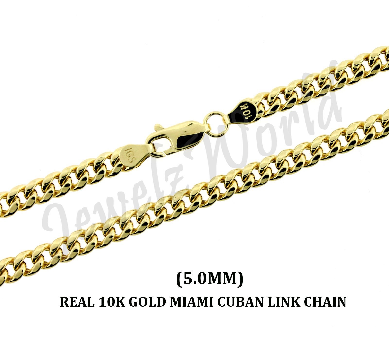 Real 10K Yellow Gold 5mm Miami Cuban Link Chain Necklace Chain - Etsy
