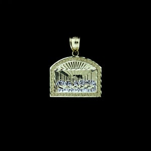 10K Yellow Gold Round Last Supper Jesus Charm Pendant With 2.5mm Rope ...