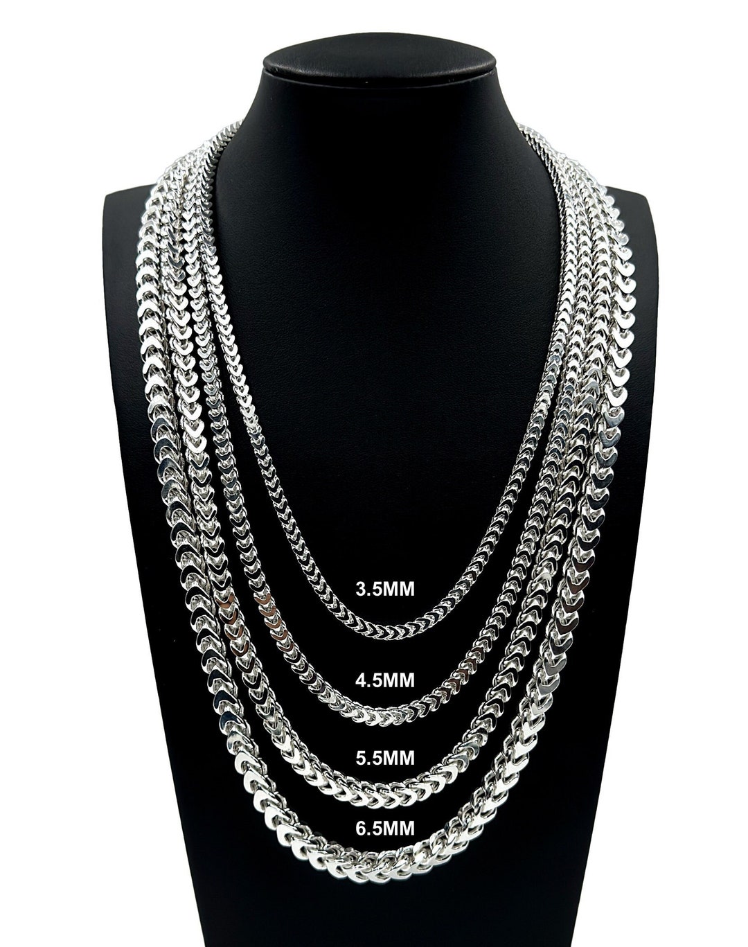 SOLID 925 Sterling Silver FRANCO Link Chain Bracelet Necklace - Etsy