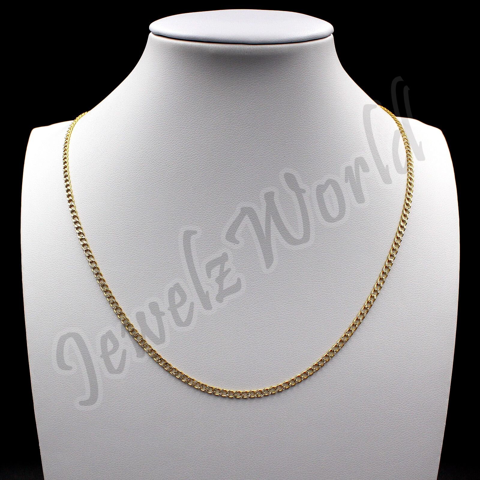 10K Solid Yellow Gold Diamond Cut Cuban Link Chain Necklace - Etsy