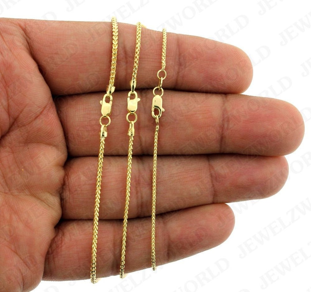 10K Yellow Gold SOLID Franco Chain Necklace 1.5mm, 2.0mm or 2.5mm 16 ...