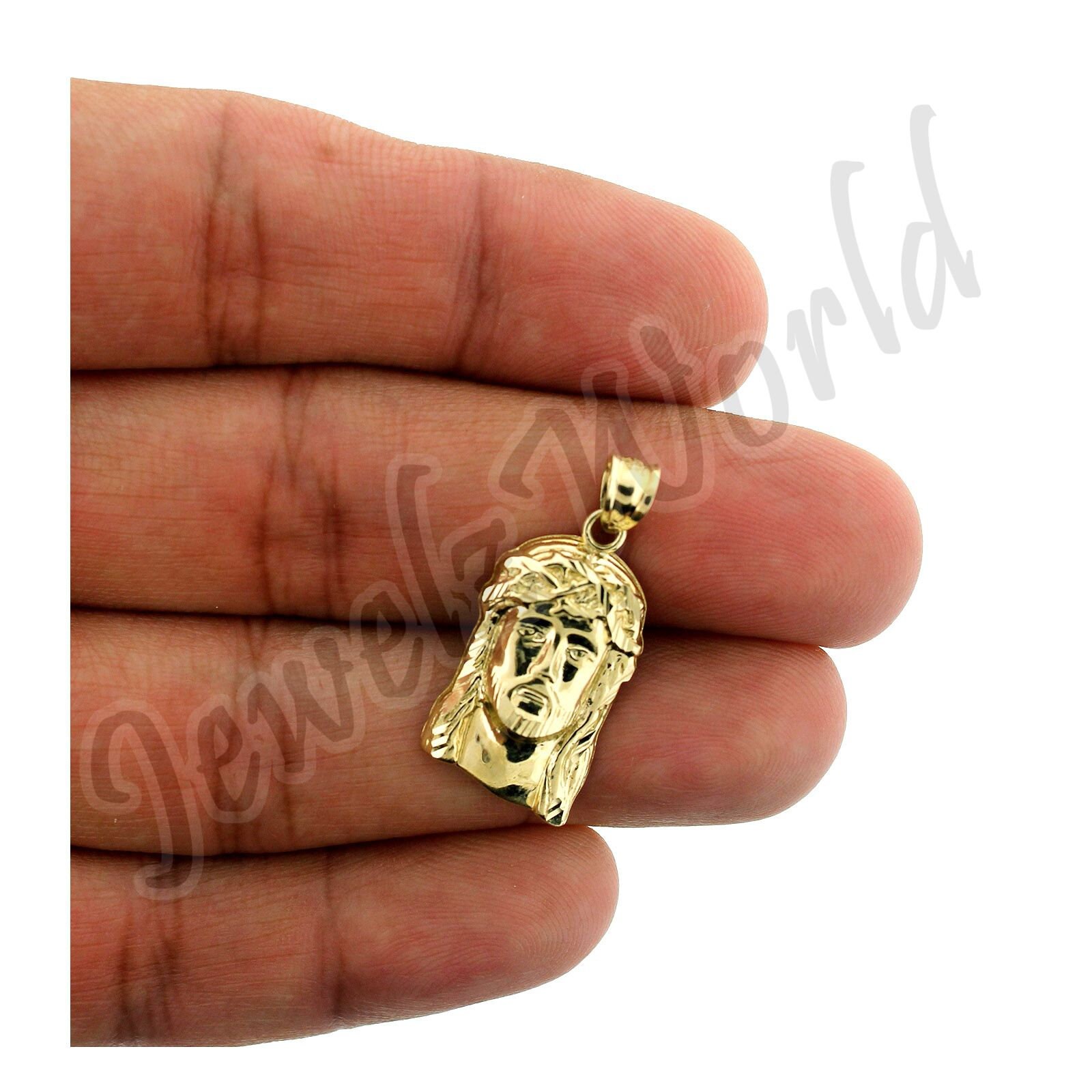 Real 10K Solid Yellow Gold Jesus Face Charm Pendant With 2.5mm | Etsy