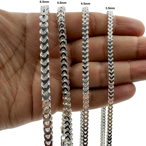 Mens Sterling Silver Franco Necklace - Etsy